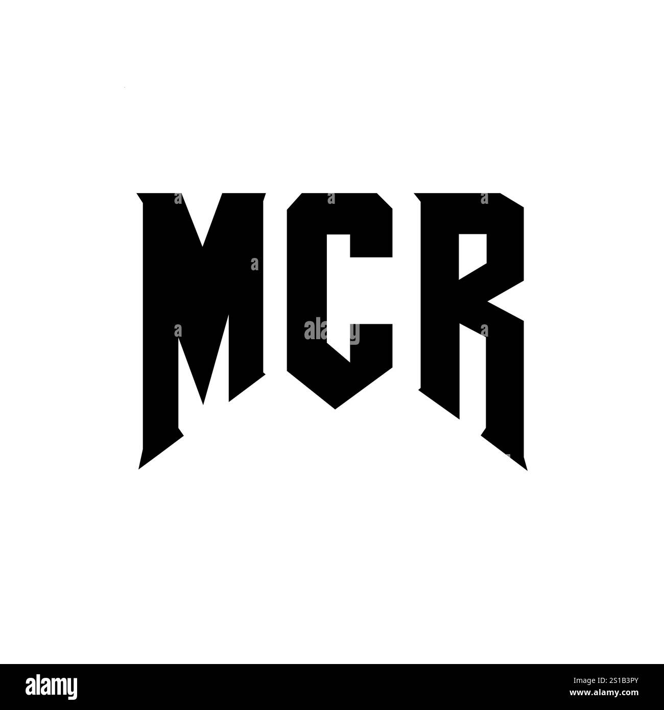 MCR letter logo design for technology company. MCR logo design black and white color combination ...