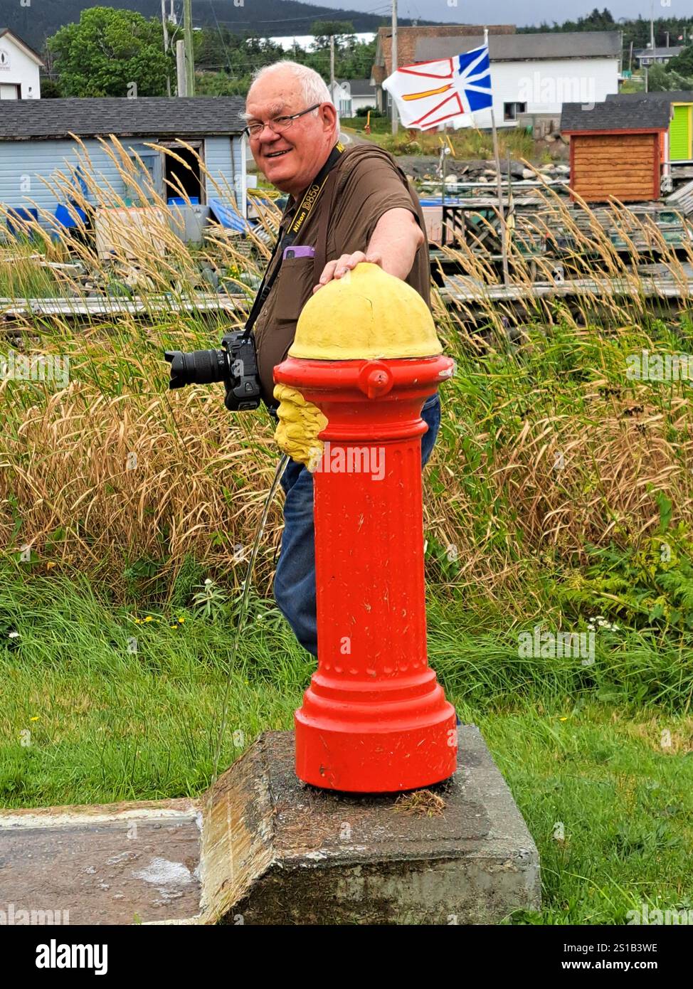Red fire hydrant water fountain in Heart's Content, Newfoundland ...