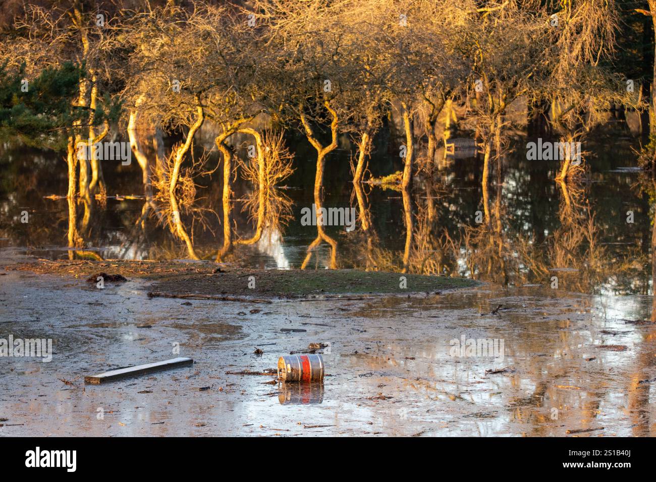 Northenden Golf club which has been completly submerged in water and ...