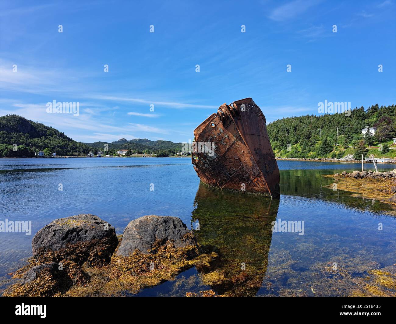 SS Charcot shipwreck in Conception Harbour, Newfoundland & Labrador ...