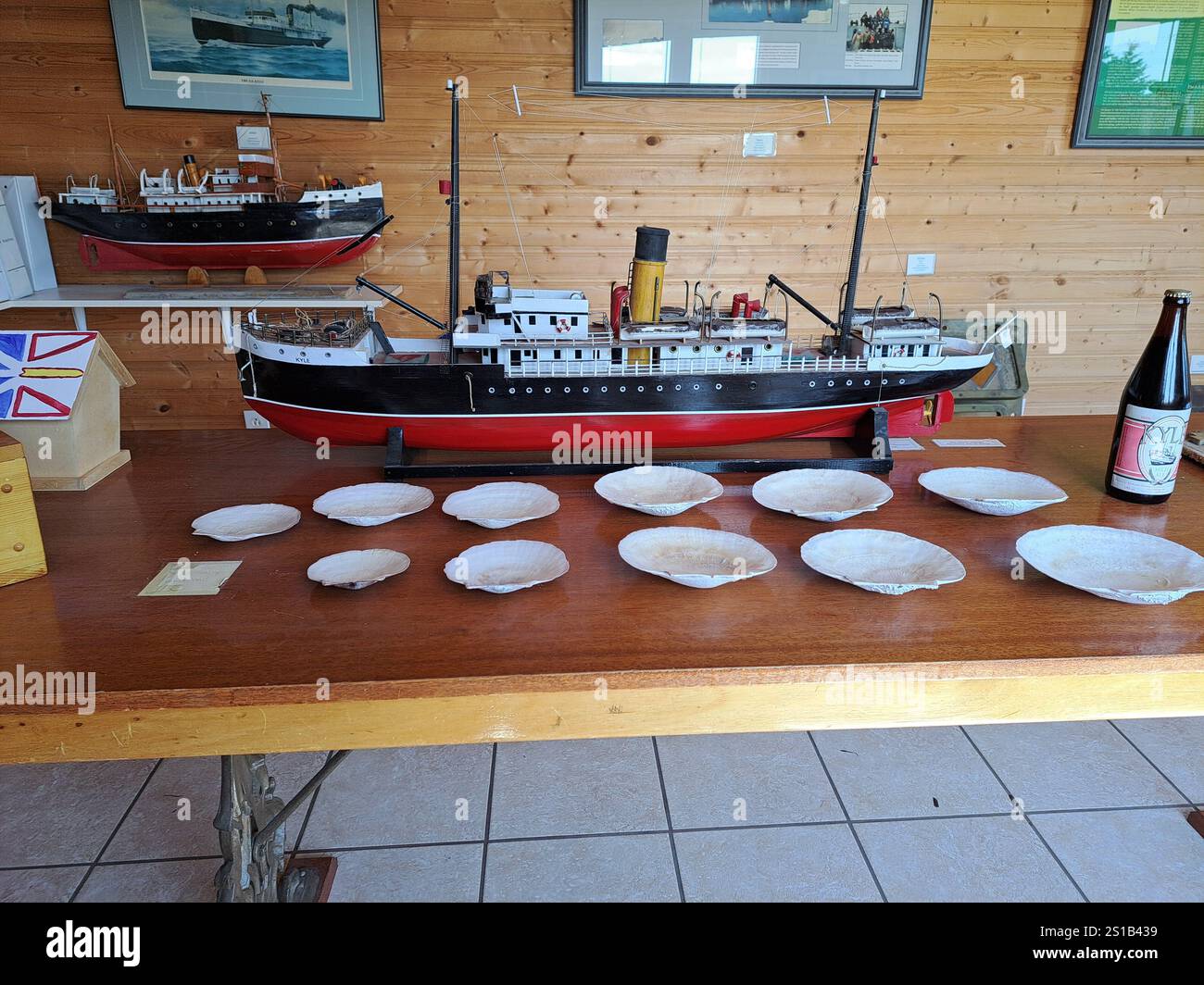 Model of the SS Kyle ship inside the interpretive centre in Harbour ...