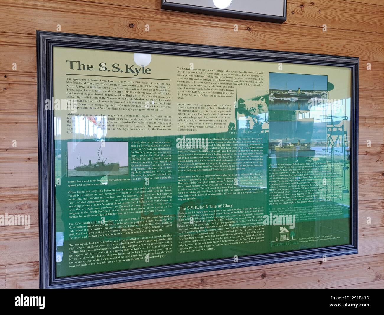 SS Kyle ship sign inside the interpretive centre in Harbour Grace ...