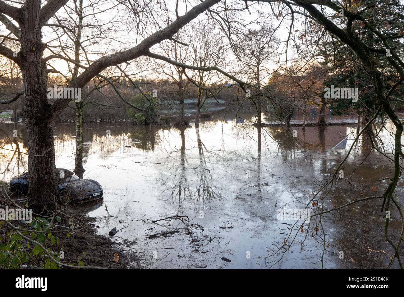 Northenden Golf club which has been completly submerged in water and ...