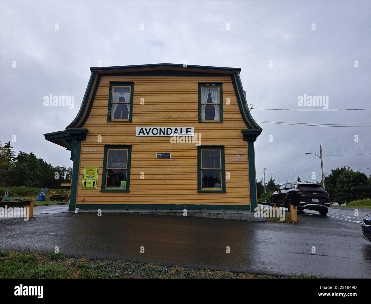Avondale sign at the railway museum in Newfoundland & Labrador, Canada ...