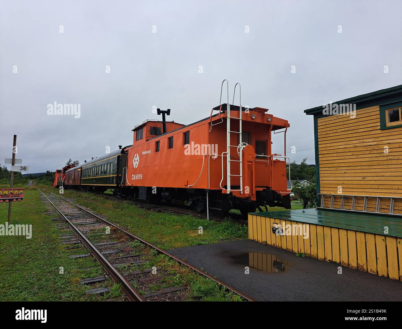 CN rail car display at the railway museum in Avondale, Newfoundland ...