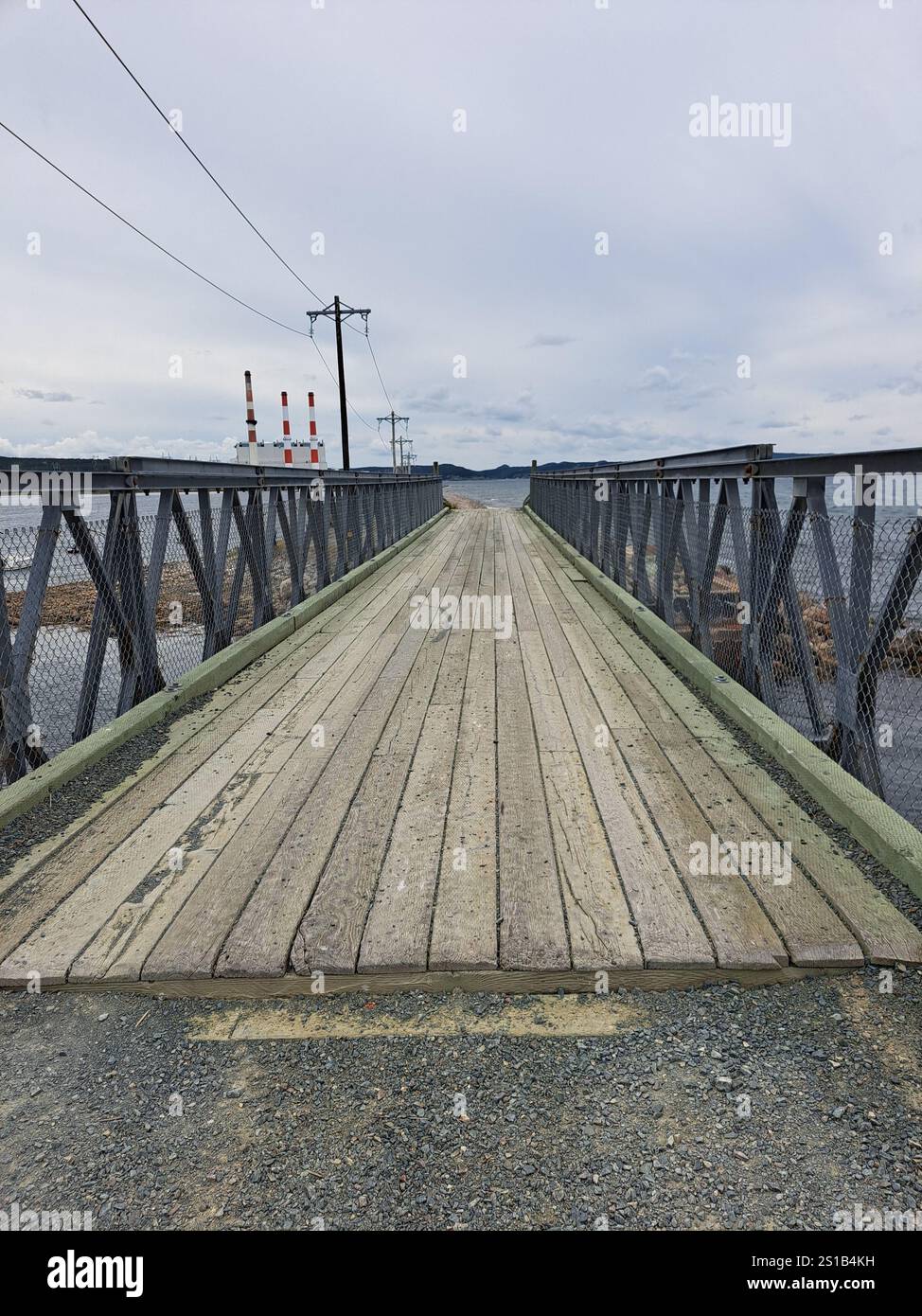 Pedestrian bridge, formerly a rail bridge, in Seal Cove, Conception Bay ...