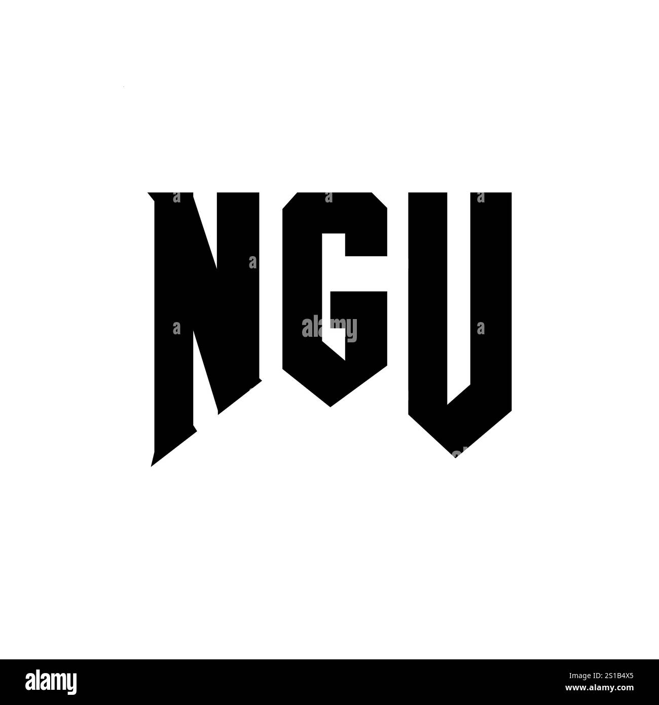 NGU letter logo design for technology company. NGU logo design black ...