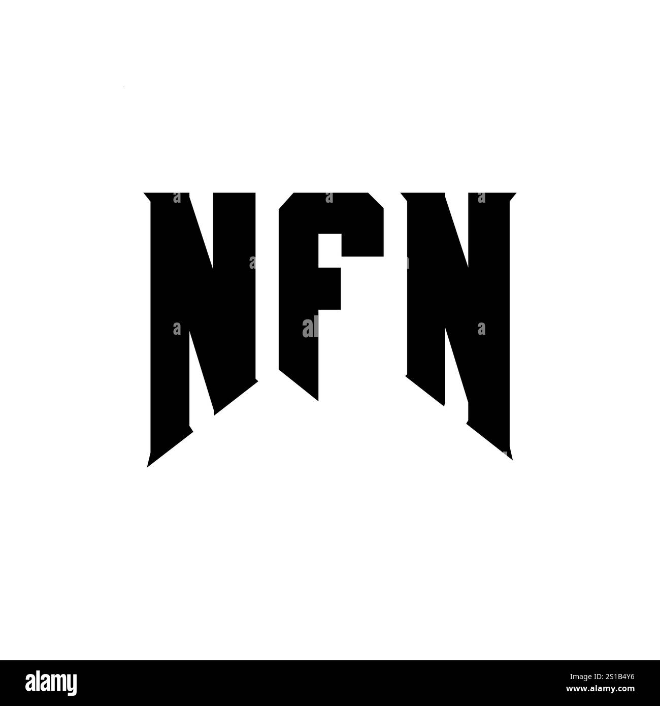 NFN letter logo design for technology company. NFN logo design black and white color combination ...