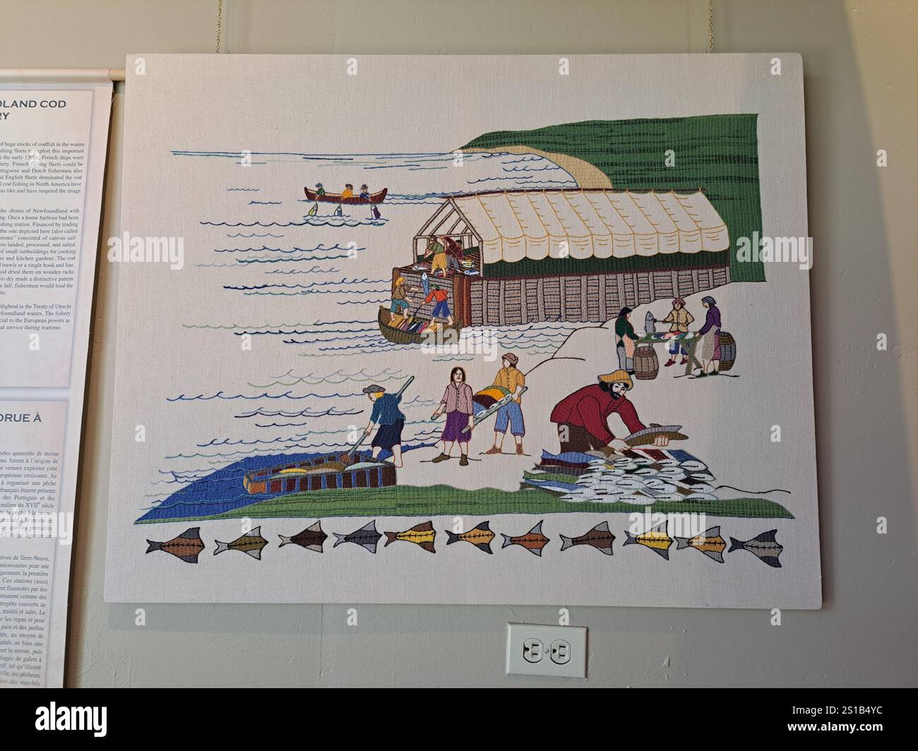 Tapestry of fishing and drying cod at Castle Hill National Historic ...