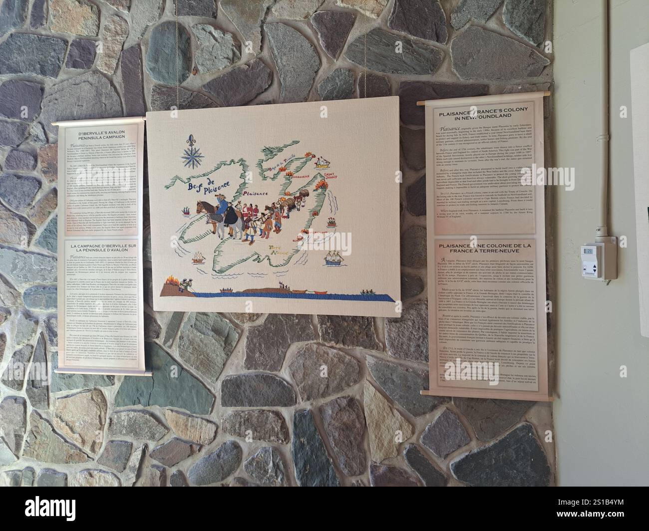 Tapestry of a map of the Avalon Peninsula at Castle Hill National ...