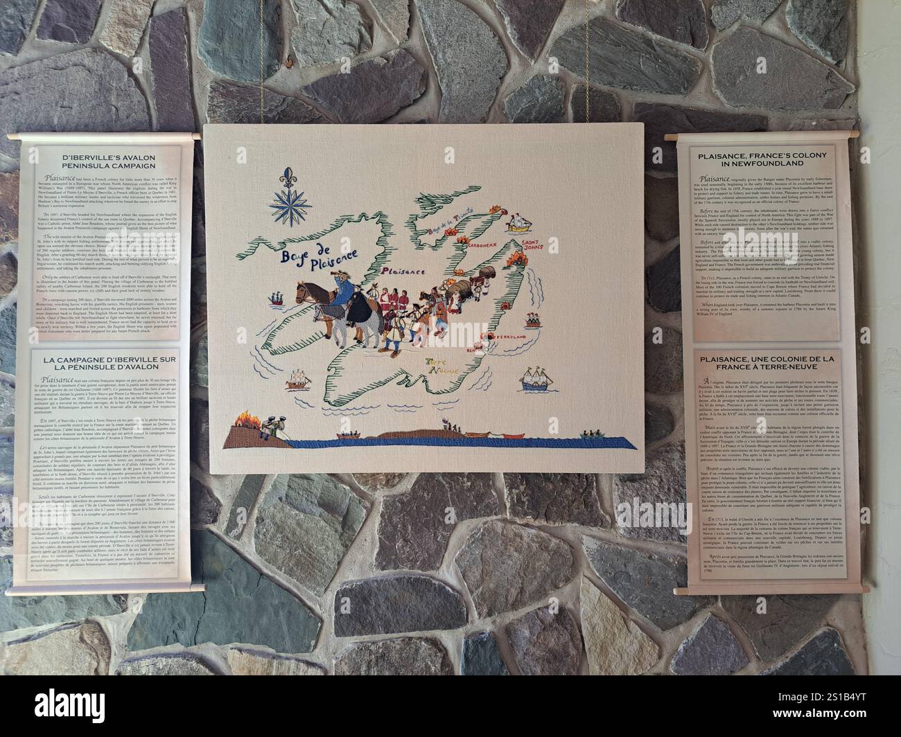 Tapestry of a map of the Avalon Peninsula at Castle Hill National ...