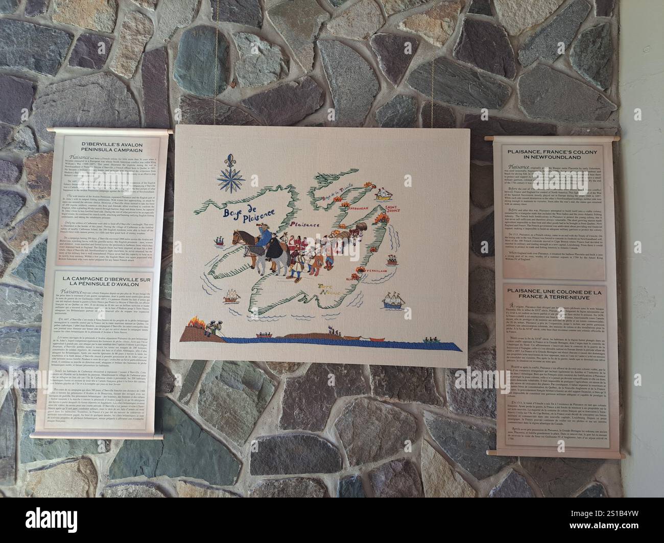 Tapestry of a map of the Avalon Peninsula at Castle Hill National ...