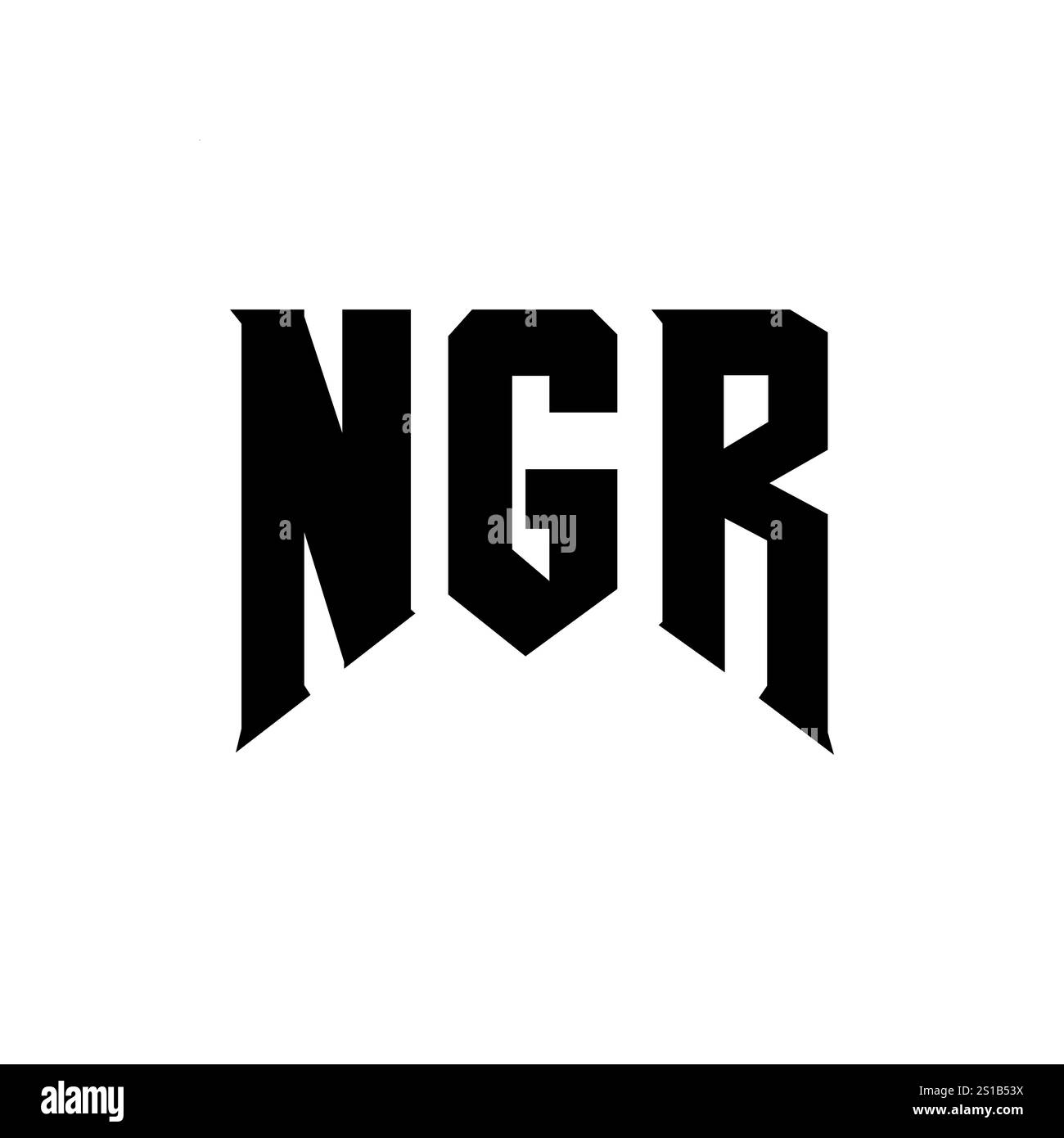NGR letter logo design for technology company. NGR logo design black ...