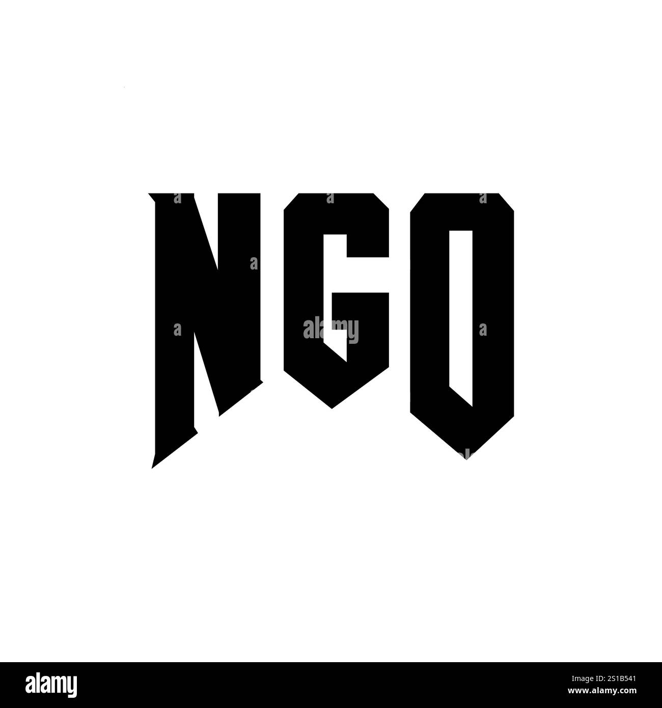 NGO letter logo design for technology company. NGO logo design black ...
