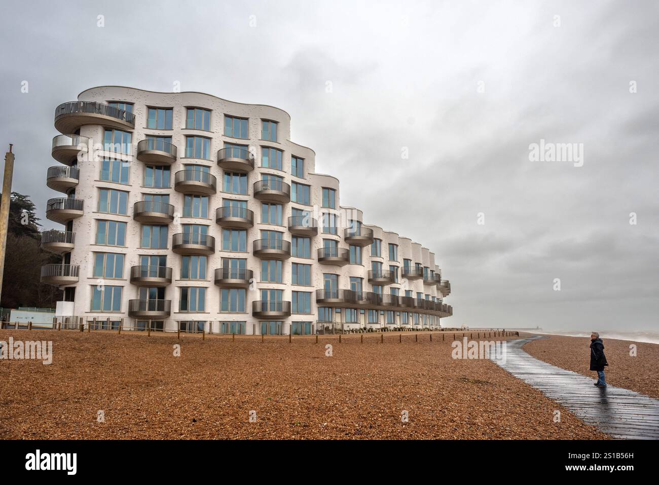 Folkestone, January 1st 2025: The shoreline development on the beach ...