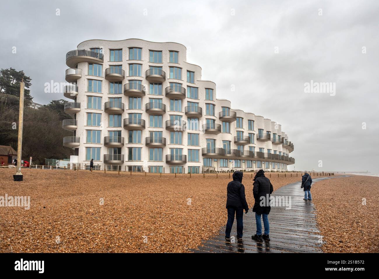 Folkestone, January 1st 2025: The shoreline development on the beach ...