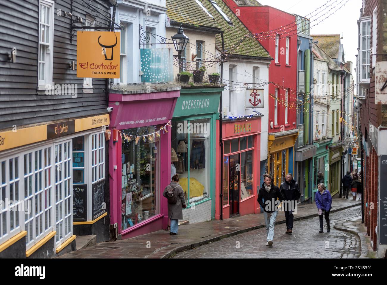 Folkestone, January 1st 2025: The Old High Street Stock Photo - Alamy