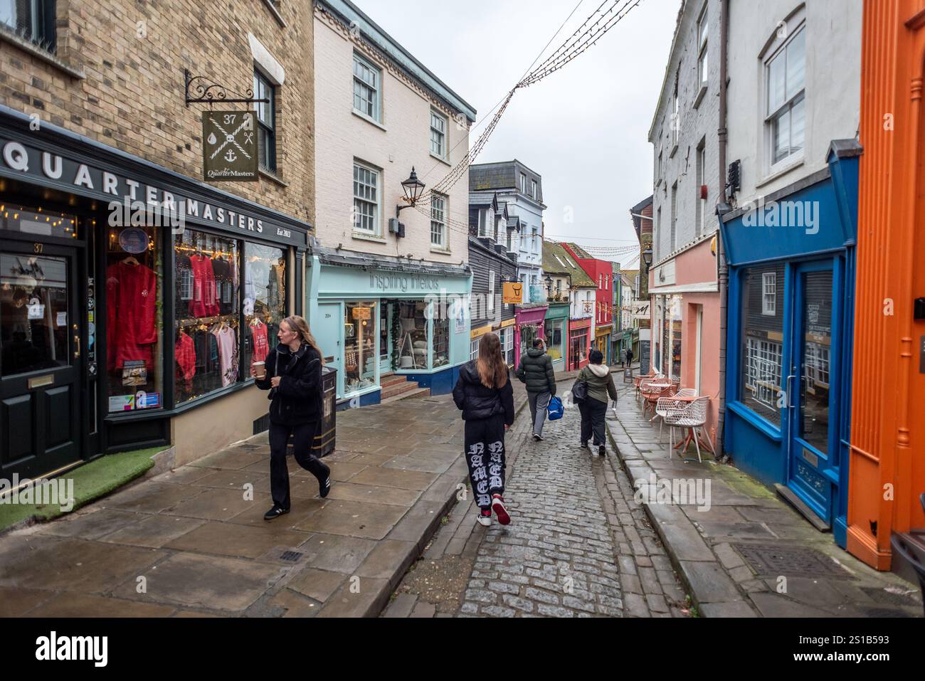 Folkestone, January 1st 2025: The Old High Street Stock Photo - Alamy