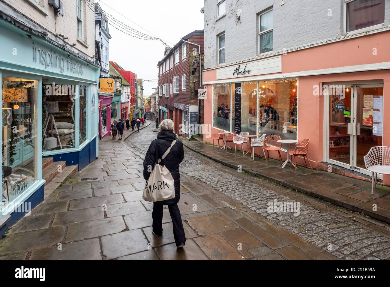 Folkestone, January 1st 2025: The Old High Street Stock Photo - Alamy