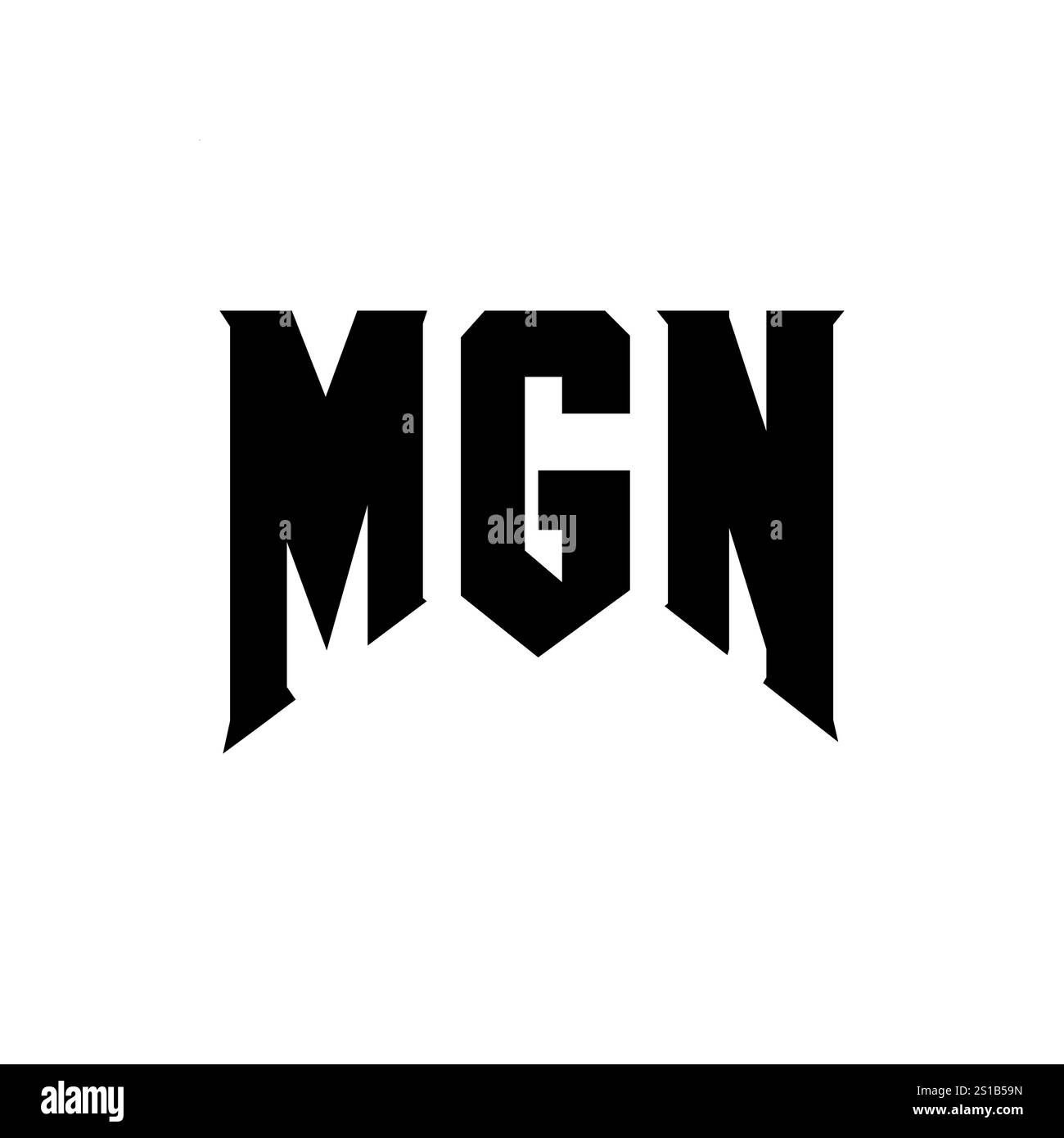 MGN letter logo design for technology company. MGN logo design black and white color combination ...