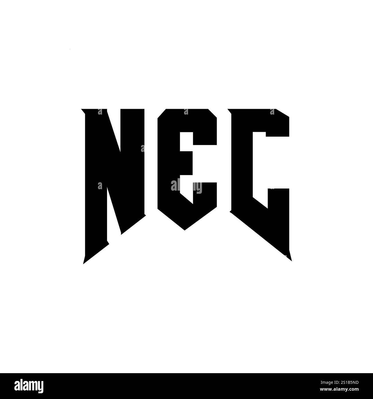 NEC letter logo design for technology company. NEC logo design black ...