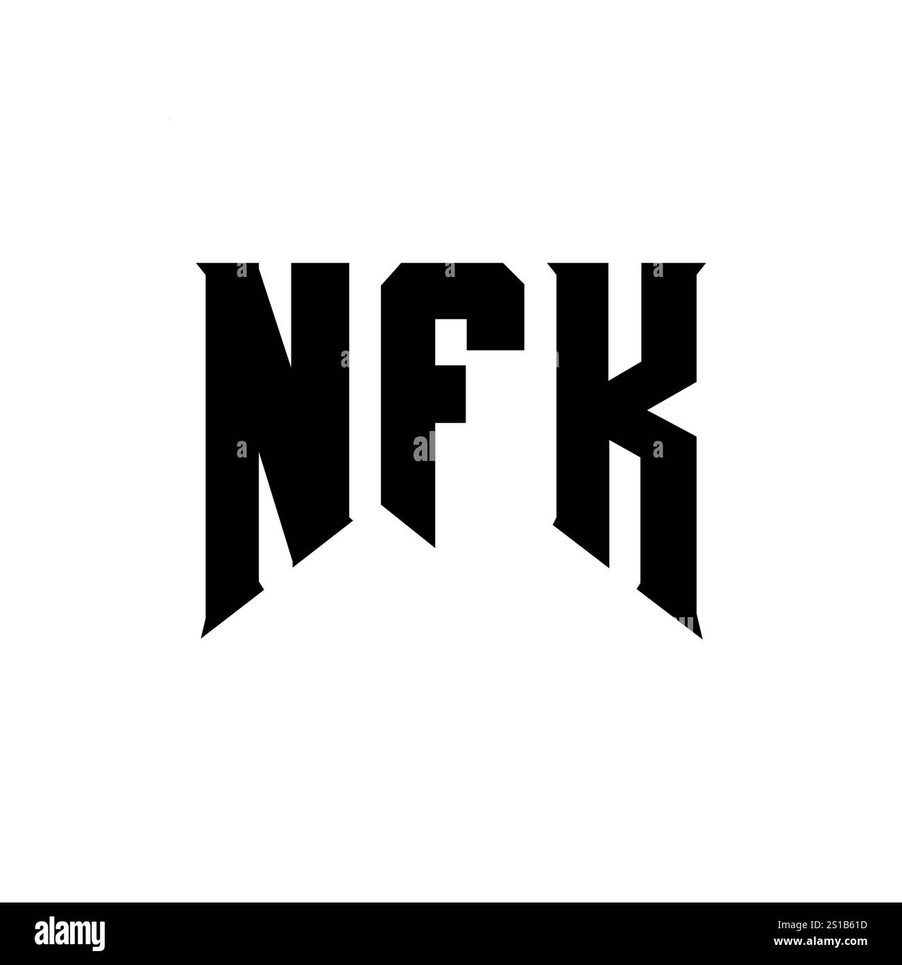 NFK letter logo design for technology company. NFK logo design black and white color combination ...