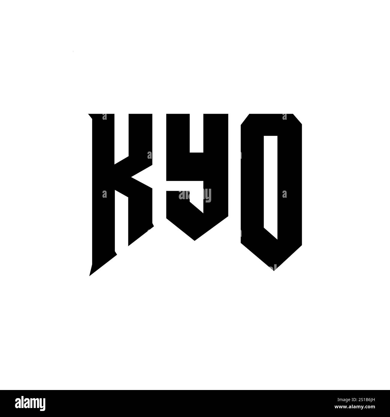 KYO letter logo design for technology company. KYO logo design black and white color combination ...