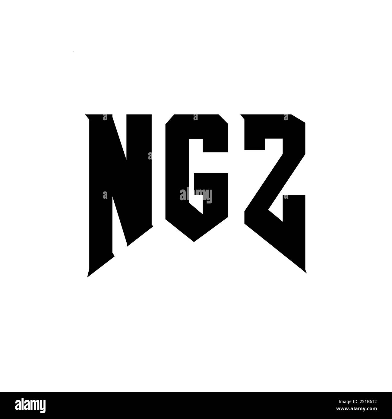 NGZ letter logo design for technology company. NGZ logo design black and white color combination ...