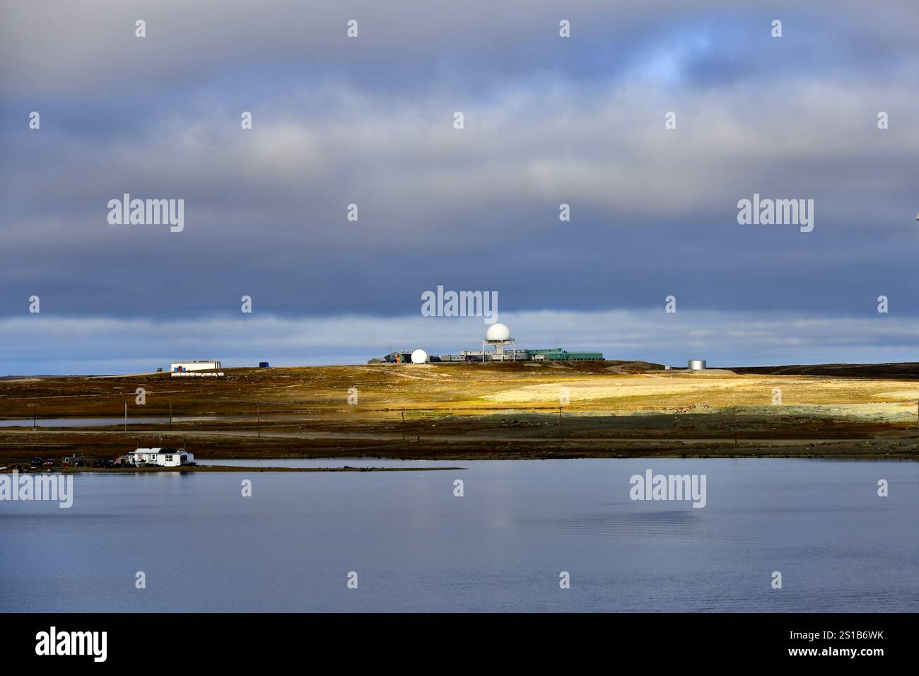 Itqaumavic, an Inuit village on the arctic border, Canada, next to a ...