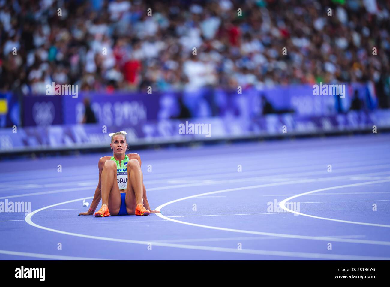 Anita Horvat participating in the 800 meters at the Paris 2024 Olympic ...