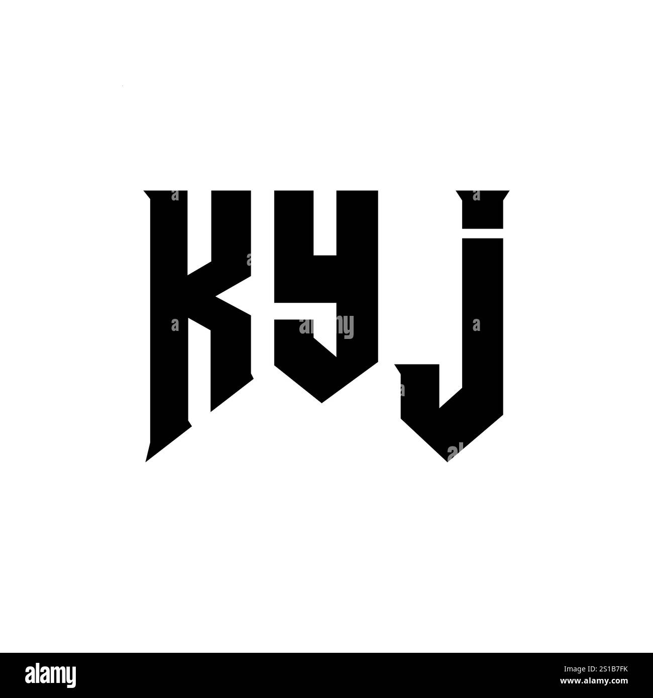 KYJ letter logo design for technology company. KYJ logo design black ...