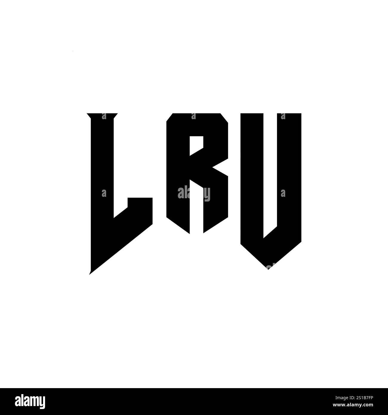 LRU letter logo design for technology company. LRU logo design black and white color combination ...