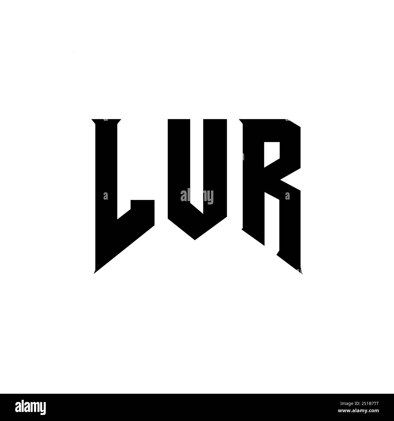 LUR letter logo design for technology company. LUR logo design black and white color combination ...