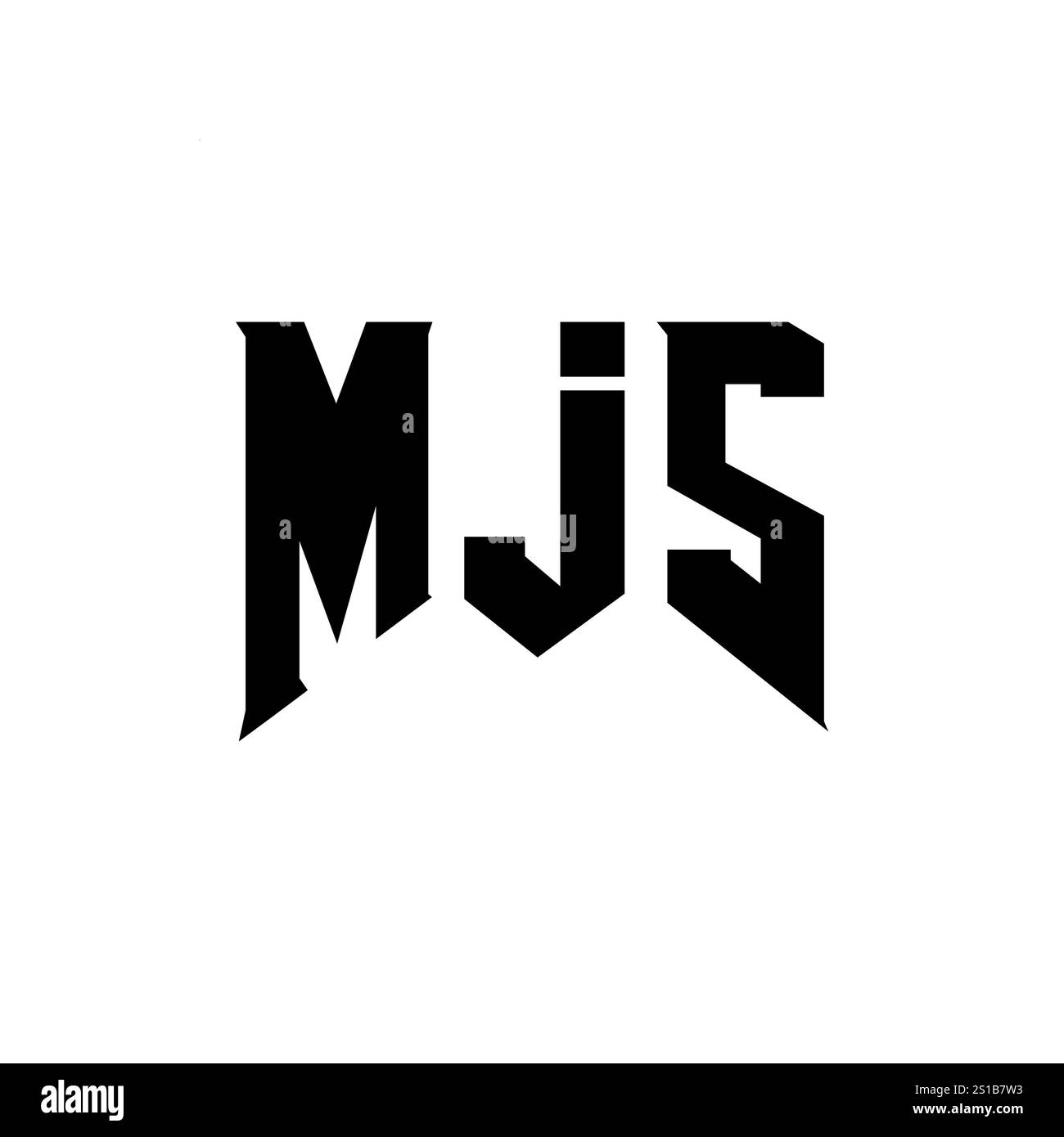 MJS letter logo design for technology company. MJS logo design black and white color combination ...