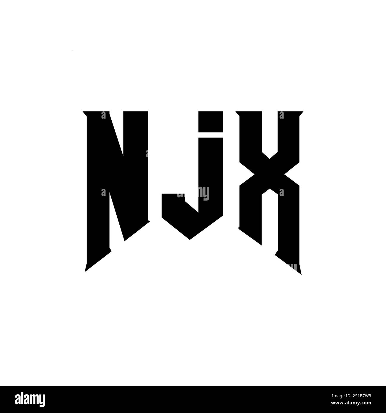 NJX letter logo design for technology company. NJX logo design black and white color combination ...