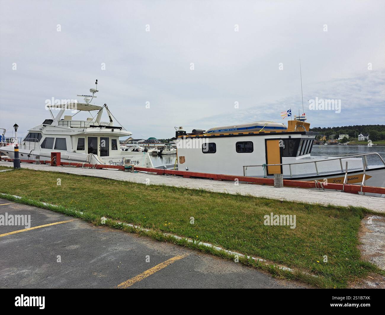 Fishing boats tied up at Veterans Quay on Water Street in Bay Roberts ...
