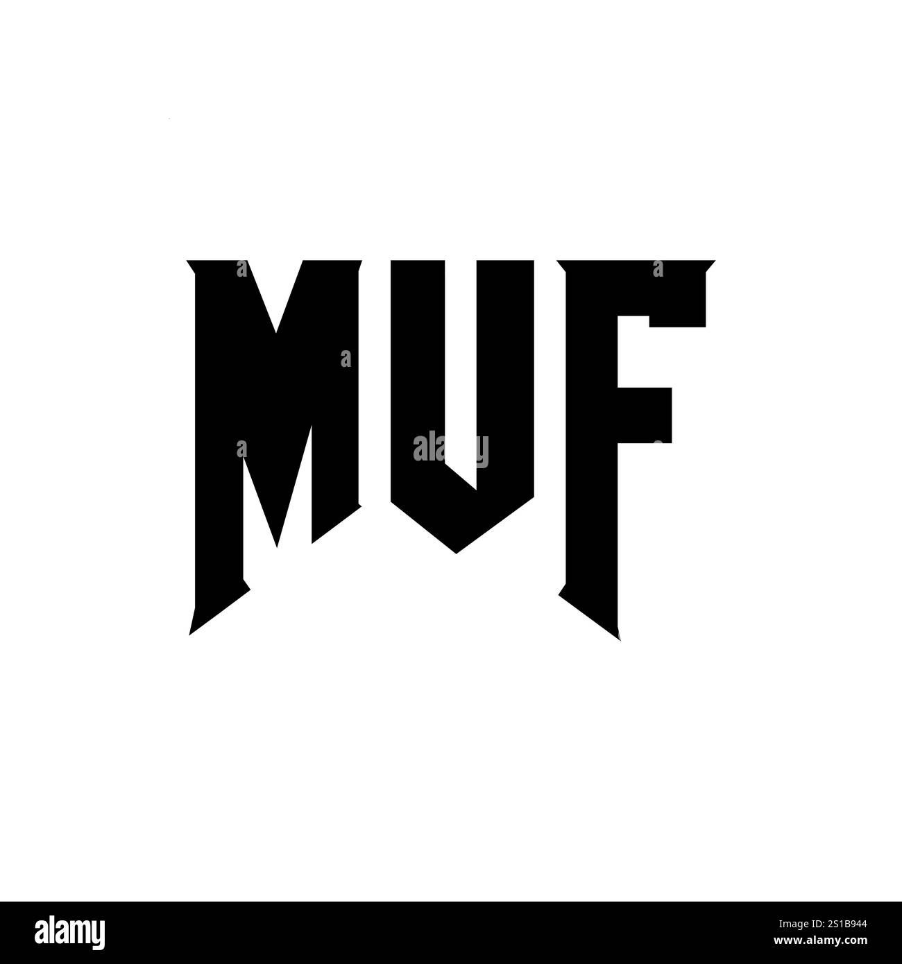 MUF letter logo design for technology company. MUF logo design black and white color combination ...