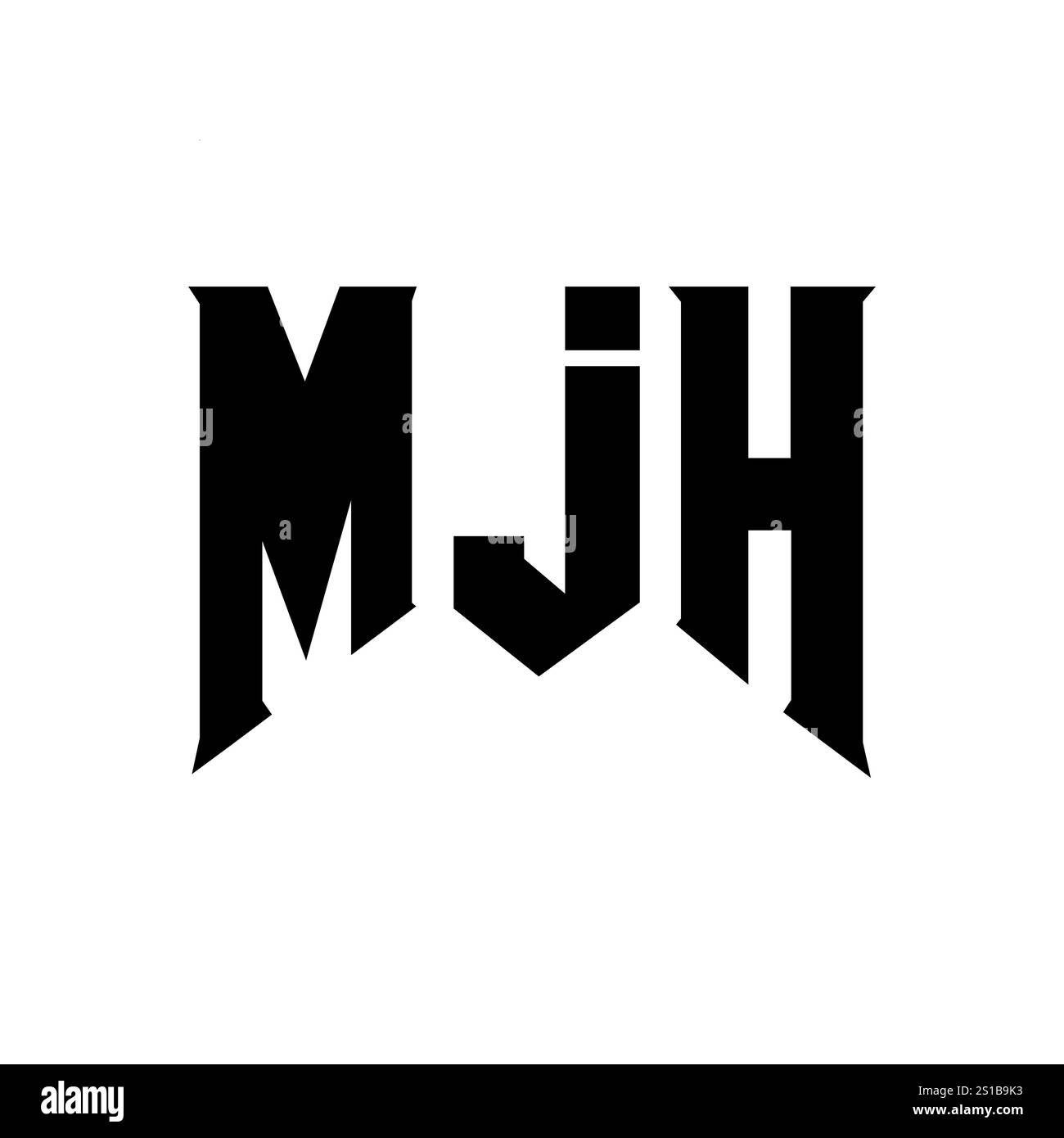 MJH letter logo design for technology company. MJH logo design black and white color combination ...
