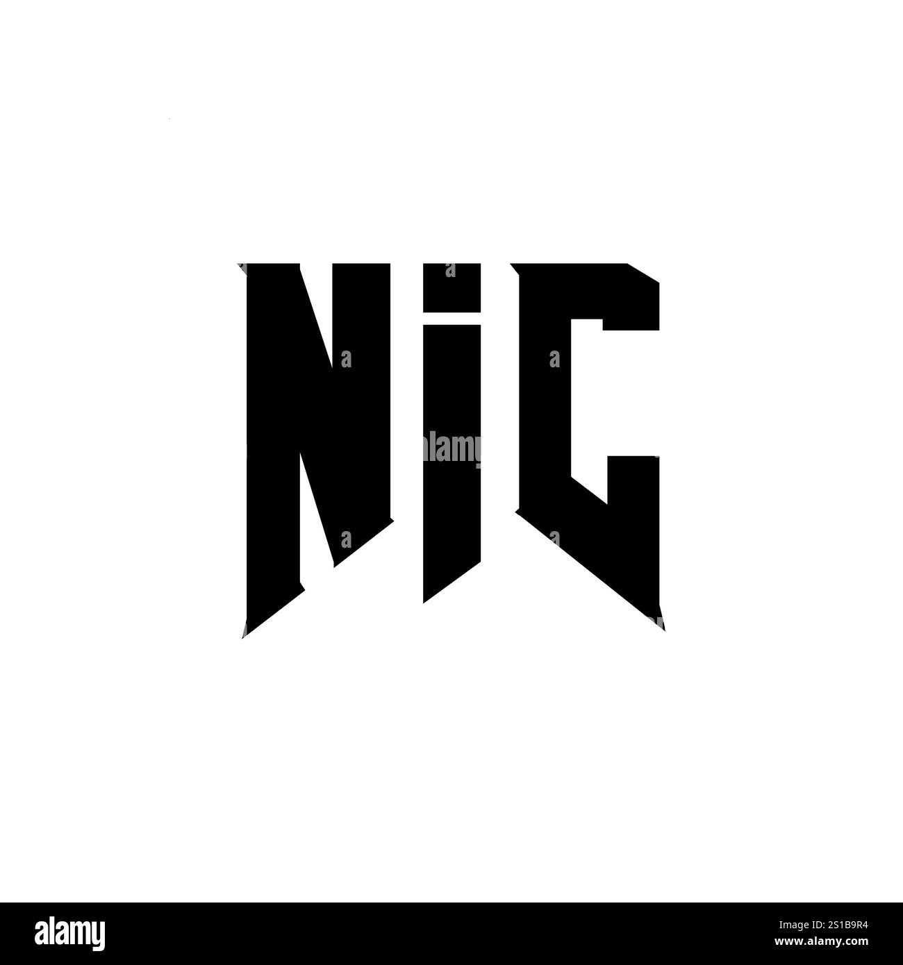 NIC letter logo design for technology company. NIC logo design black and white color combination ...