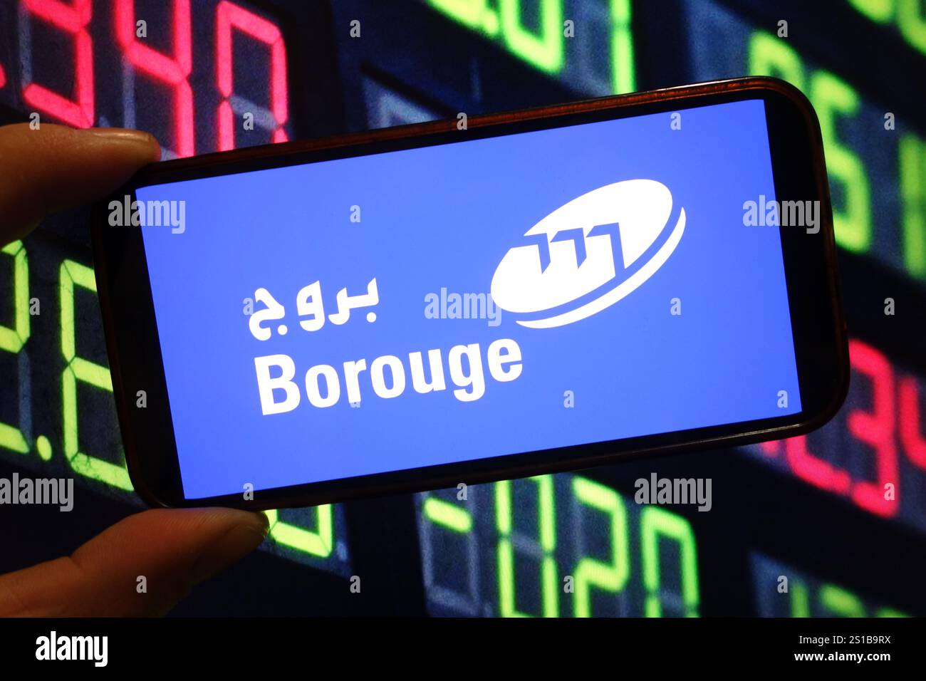 In this photo illustration, the Borouge company logo is seen displayed ...