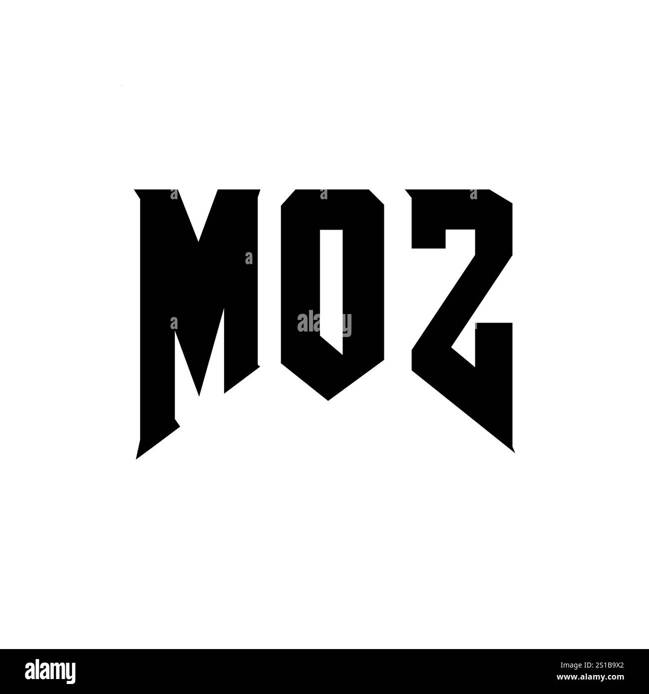 MOZ letter logo design for technology company. MOZ logo design black and white color combination ...