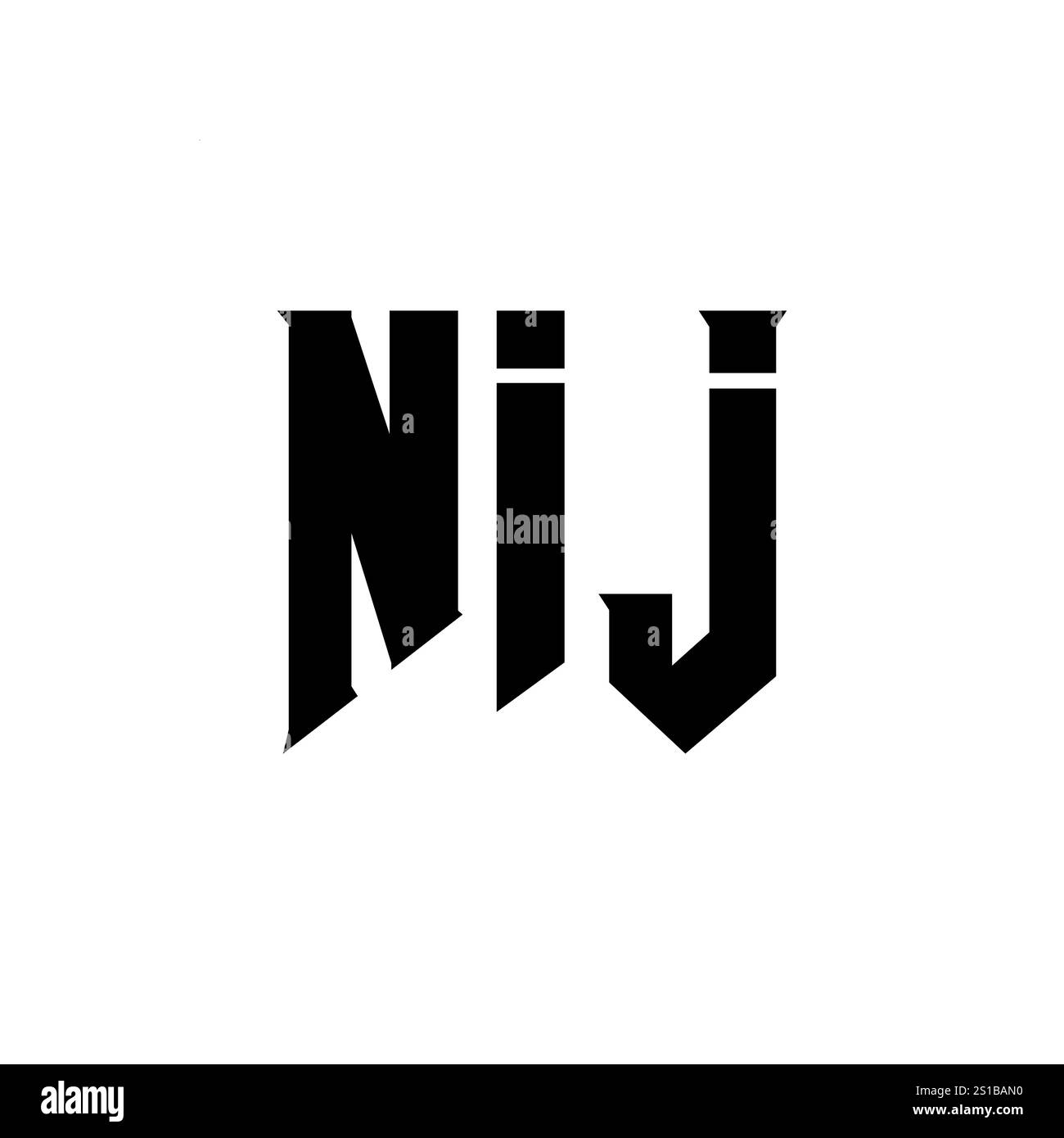 NIJ letter logo design for technology company. NIJ logo design black ...