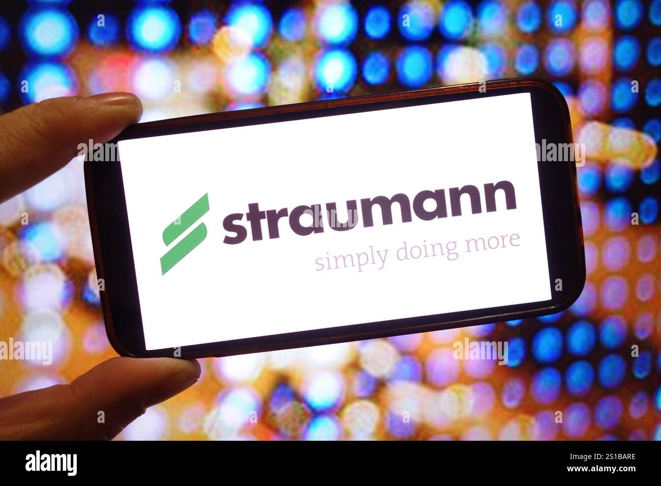 Poland. 02nd Jan, 2025. In this photo illustration, the Straumann company logo is seen displayed ...