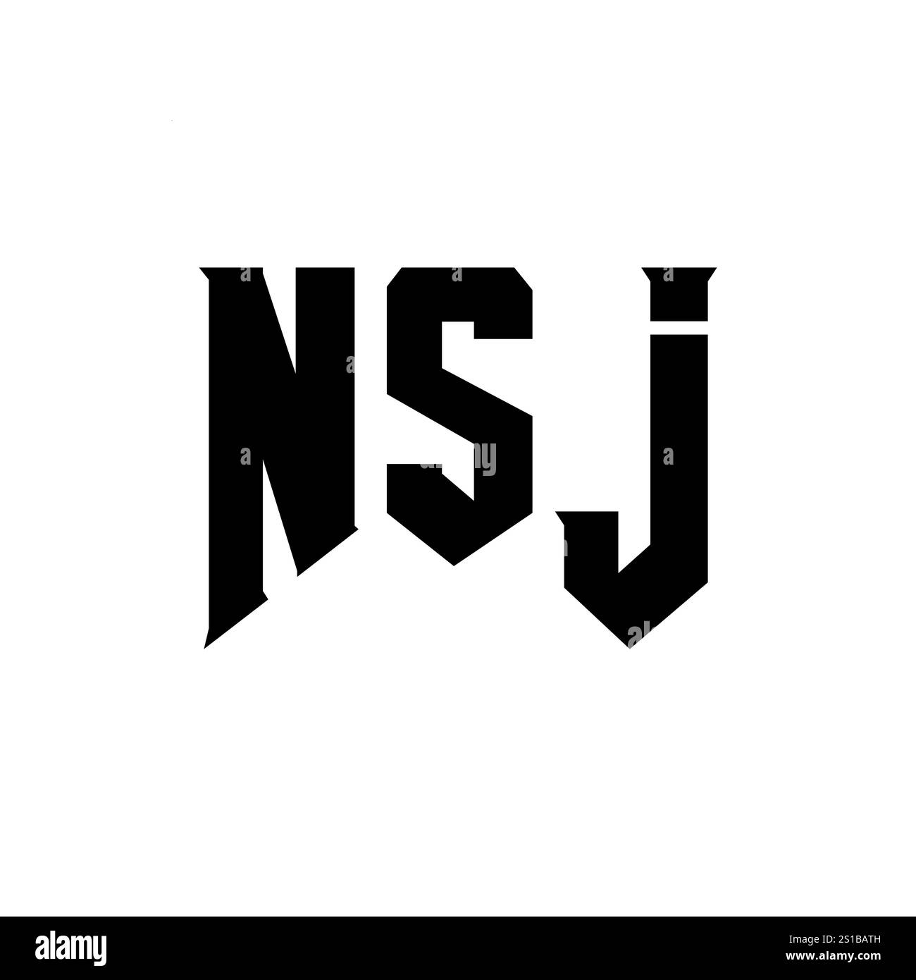 NSJ letter logo design for technology company. NSJ logo design black and white color combination ...