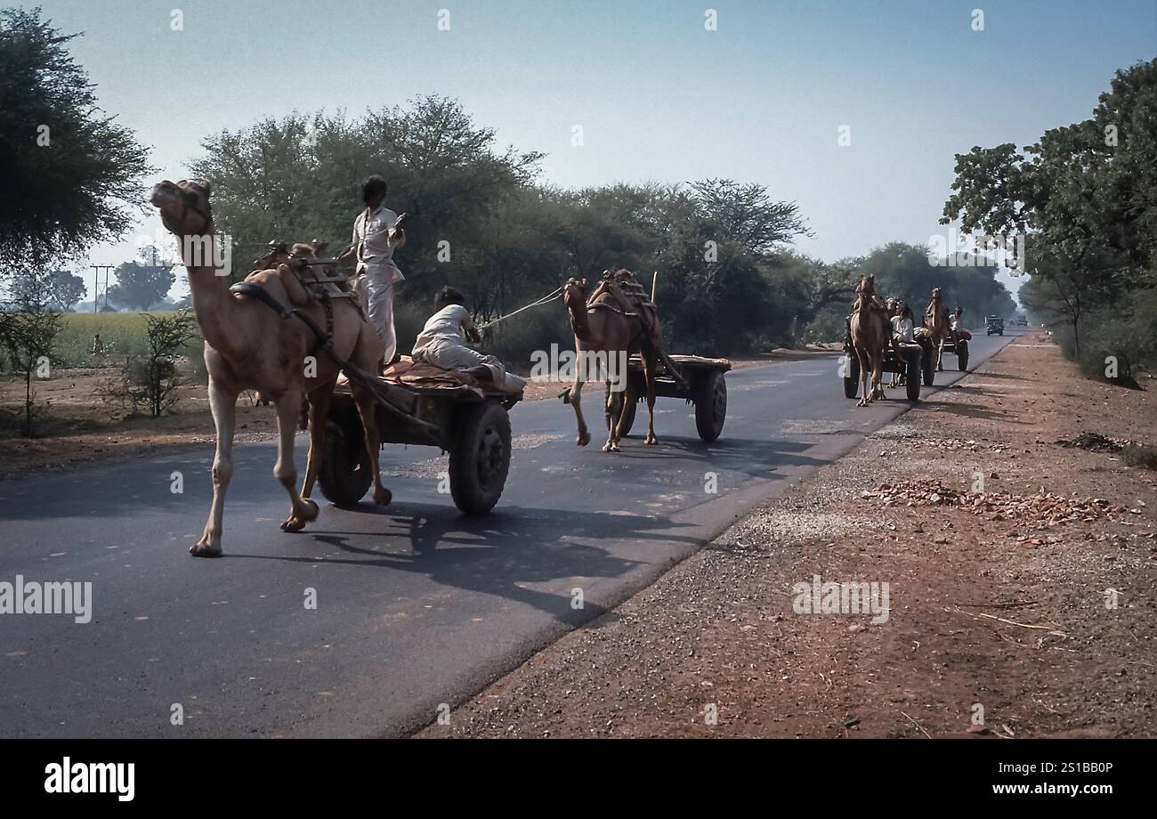Traffic on a indian street in the year 1990 Stock Photo - Alamy