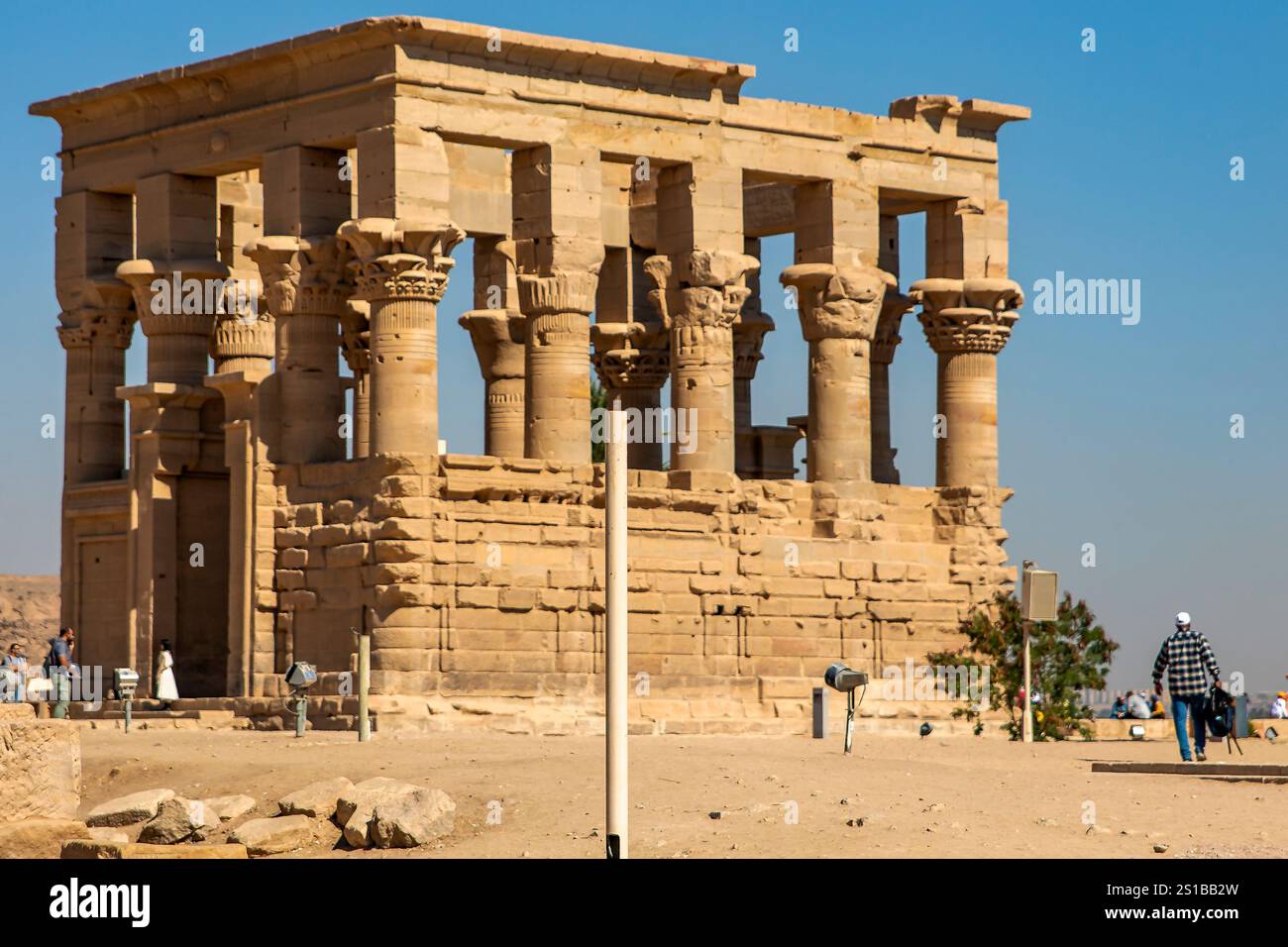 Aswan, Egypt; January 18, 2024: Admiring the Temple of Isis of Philae ...