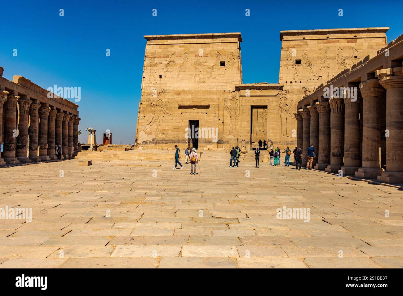 Aswan, Egypt; January 18, 2024: Visiting the Philae Island temple with ...