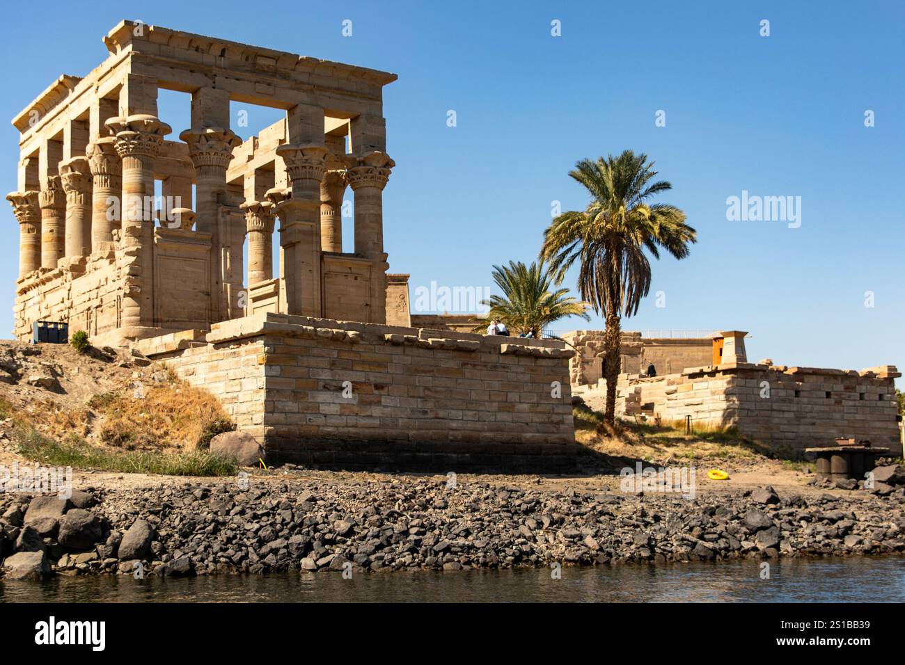 Aswan, Egypt; January 18, 2024: Enjoying the views of Philae Island ...
