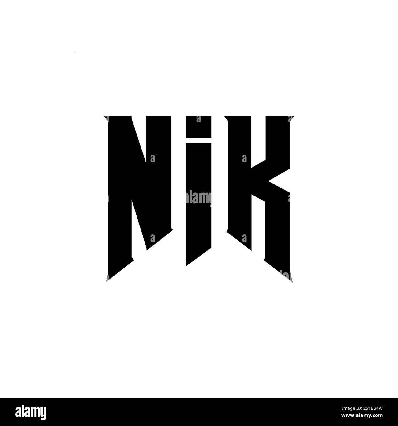 NIK letter logo design for technology company. NIK logo design black and white color combination ...
