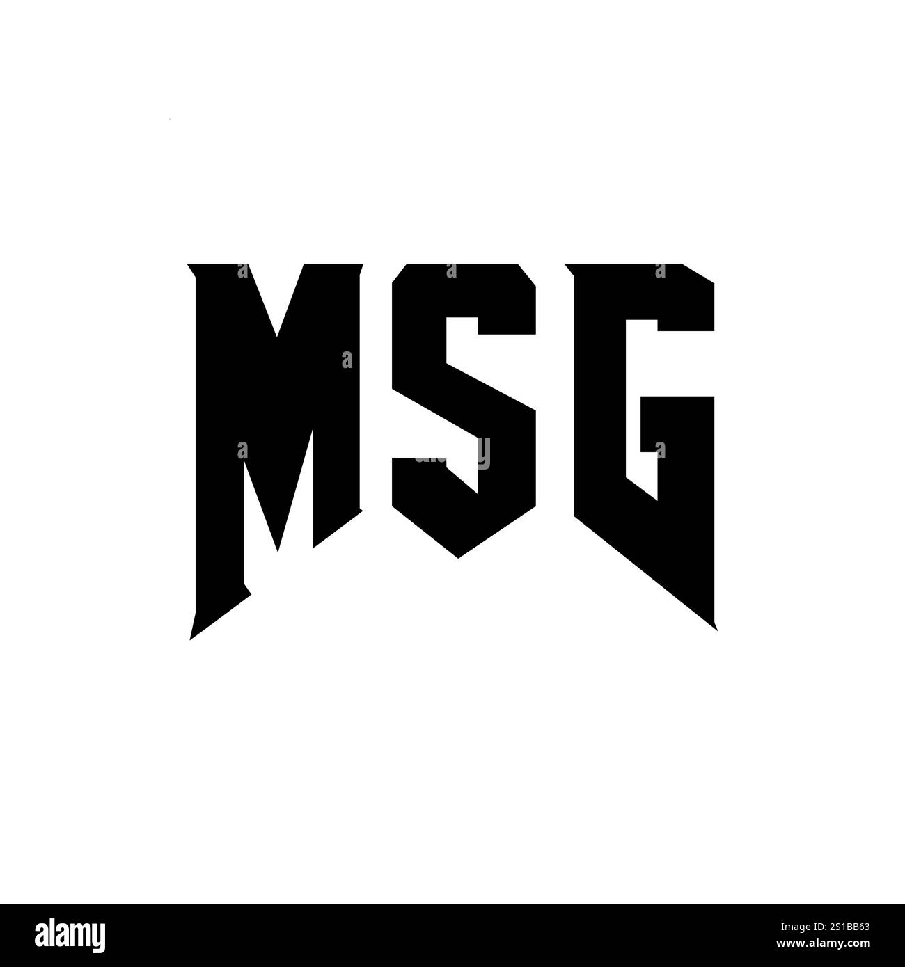MSG letter logo design for technology company. MSG logo design black and white color combination ...